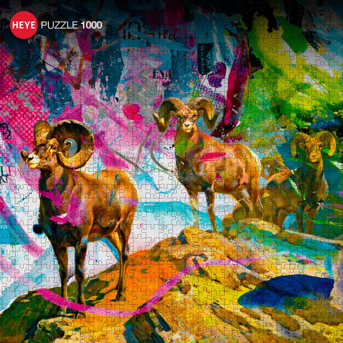 Grandes chifres, quebra-cabeça Heye 1000 peças